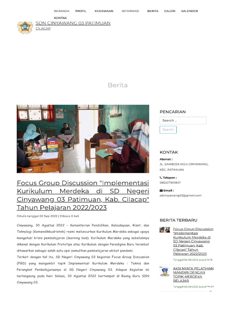 Aksi Nyata FGD SDN Cinyawang 03 | PDF