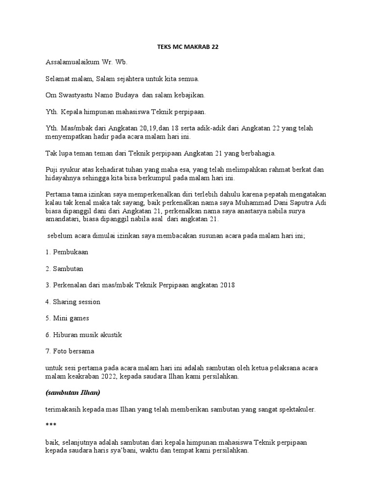 Teks MC Makrab 22 | PDF