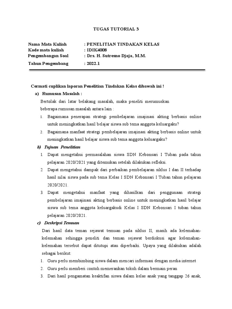 PTK - Tugas Tutorial Iii - 2022.1 | PDF