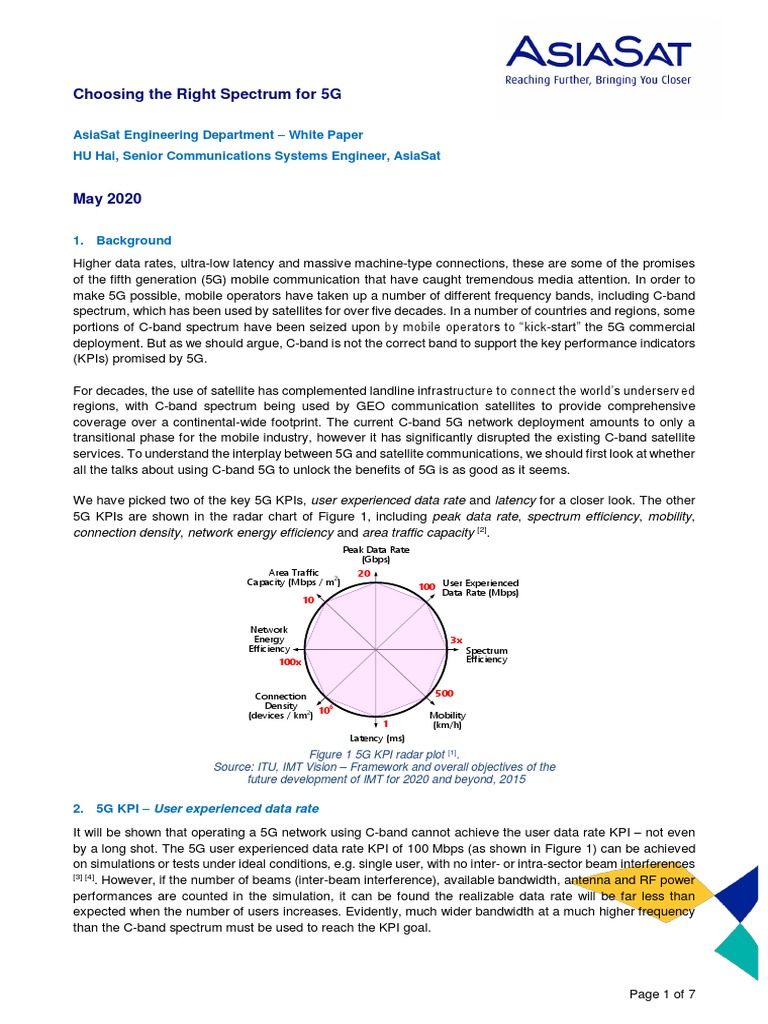 AsiaSat White Paper Choosing The Right Spectrum For 5G | PDF | Computer Network | Latency ...