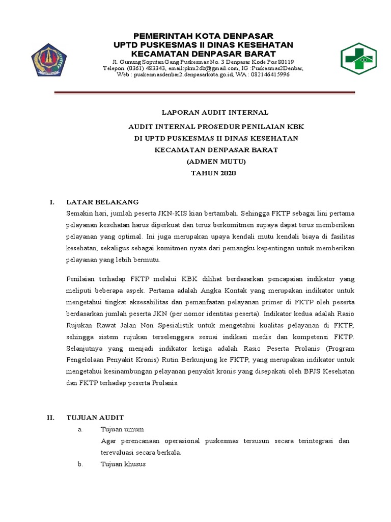 Laporan Audit KBK 2020 | PDF | Pengelolaan Keuangan & Uang