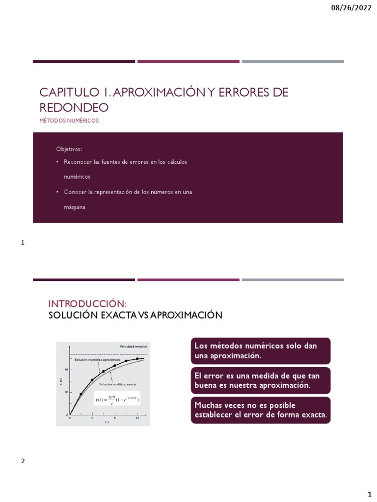 Capitulo 2. Aproximación y Errores de Redondeo | PDF | Exactitud y ...