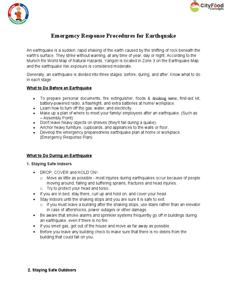 Earthquake Safety Procedures - Eng Version | PDF | Earthquakes | Landslide