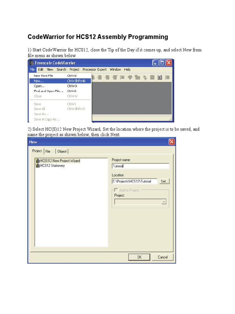 CodeWarrior ASM Tutorial | PDF | Software Engineering | Computer Science