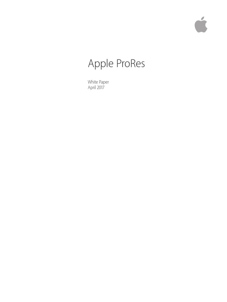 Apple ProRes White Paper | PDF | Data Compression | Codec