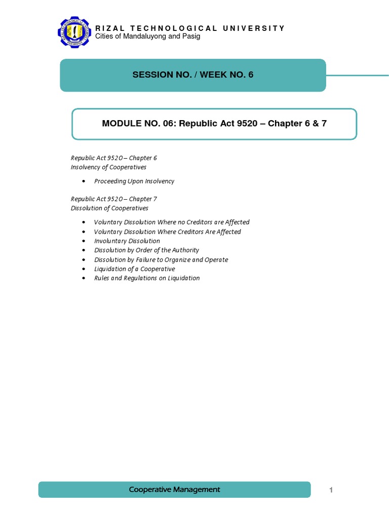 Module 06 | PDF | Liquidation | Insolvency
