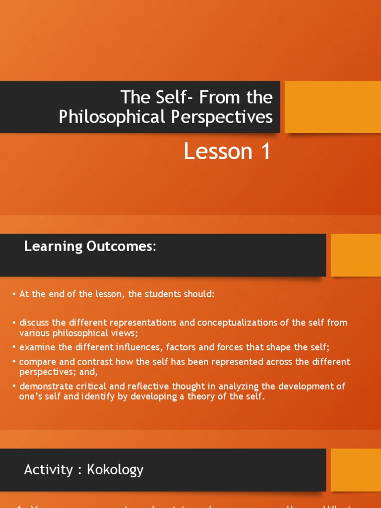 Lesson 1 Philosophical Perspective | PDF | Mind | Soul