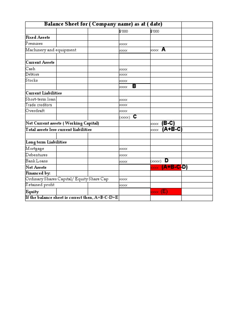 Balance Sheet Format Explanation | PDF