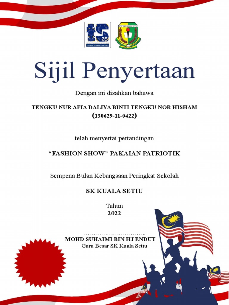 Sijil Pertandingan Bulan Kebangsaan | PDF