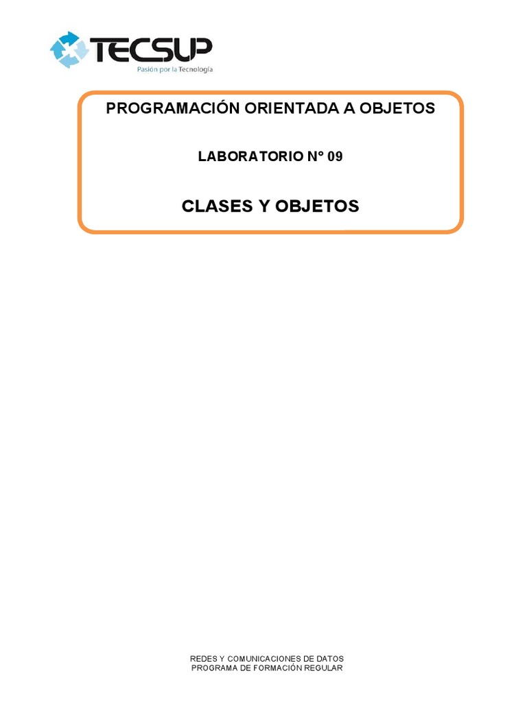 Lab 09 - Clases y Objetos | PDF | Java (lenguaje de programación) | Laboratorios