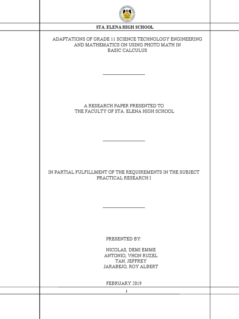 Photomath in Grade 11 Calculus Adaptation | PDF | Mathematics | Survey ...