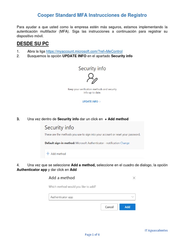 Microsoft Authenticator - Instrucciones de Registro | PDF | Código QR ...