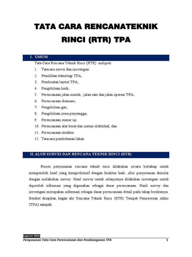 Tata Cara Rtr-Tpa | PDF