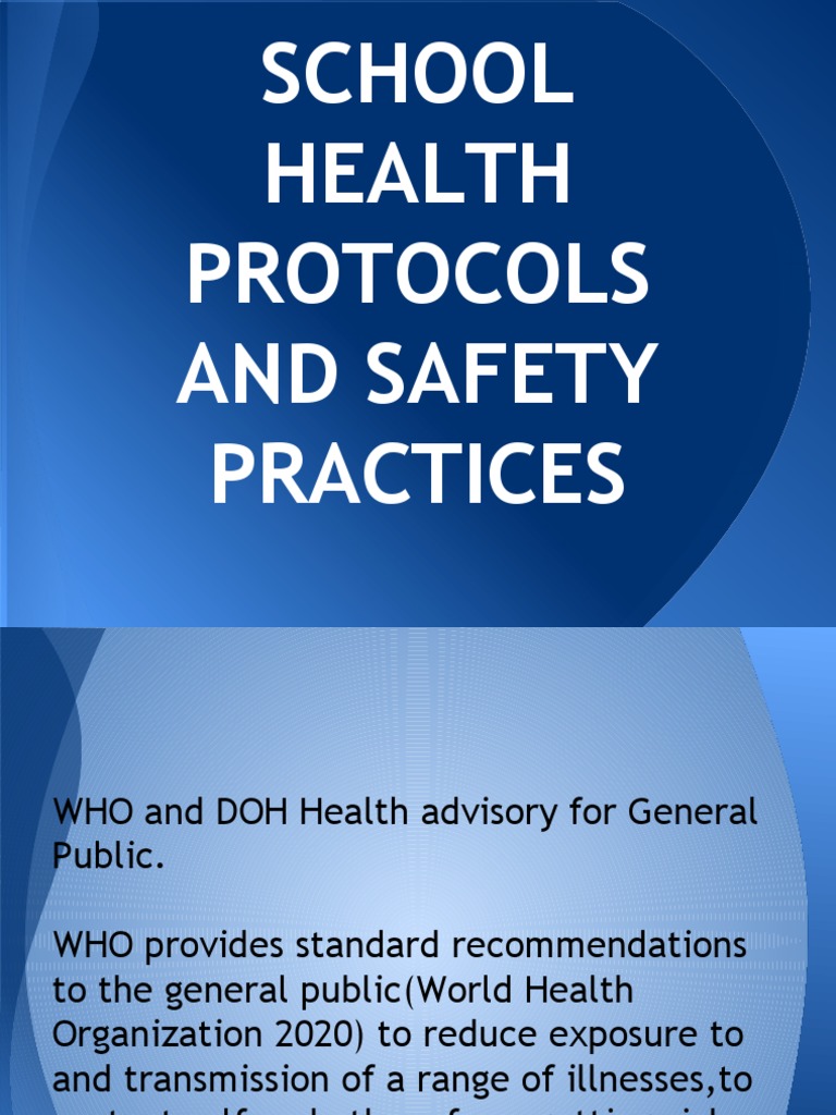 School Health Safety Protocols Guide | PDF