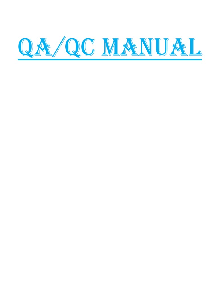 QA/QC Manual | PDF | Quality Management System | Specification (Technical Standard)
