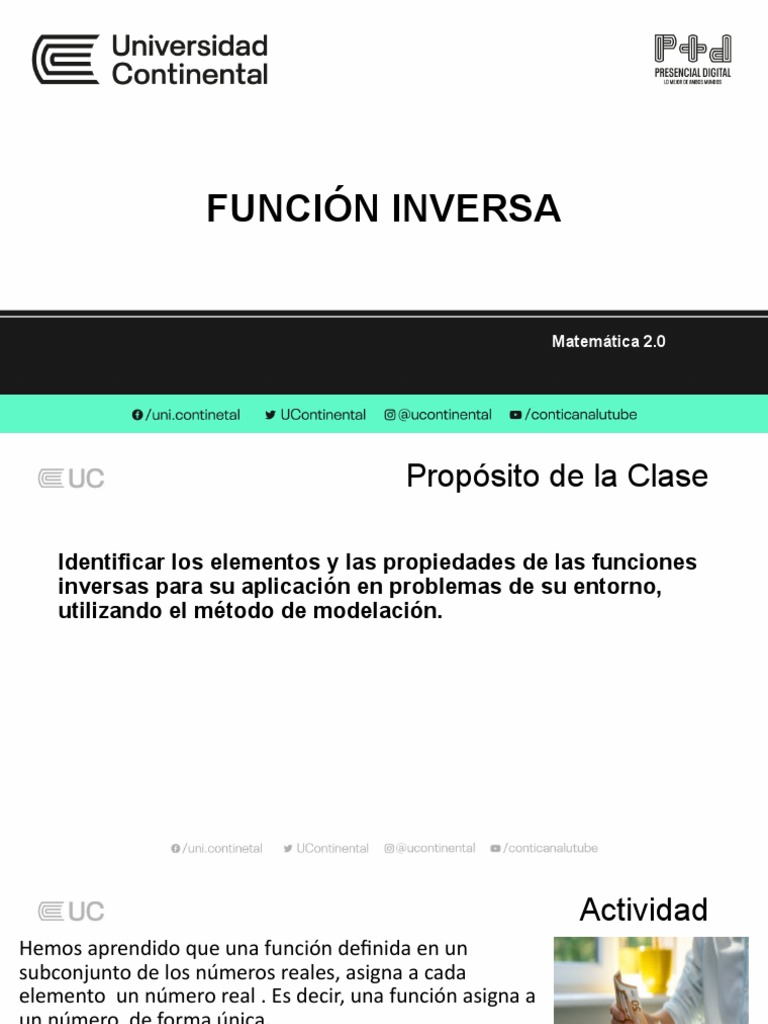 Semana 07 Funcion Inversa | PDF | Función (Matemáticas) | Linealidad