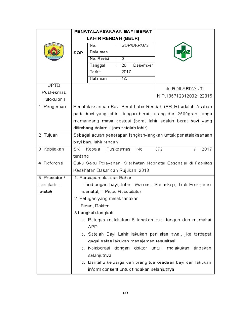 Penatalaksanaan Bayi Berat Lahir Rendah | PDF | Pengembangan Diri | Sains & Matematika