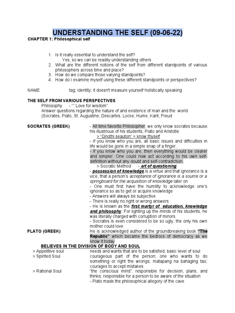 2 Understanding The Self | PDF | Anthropology | Self