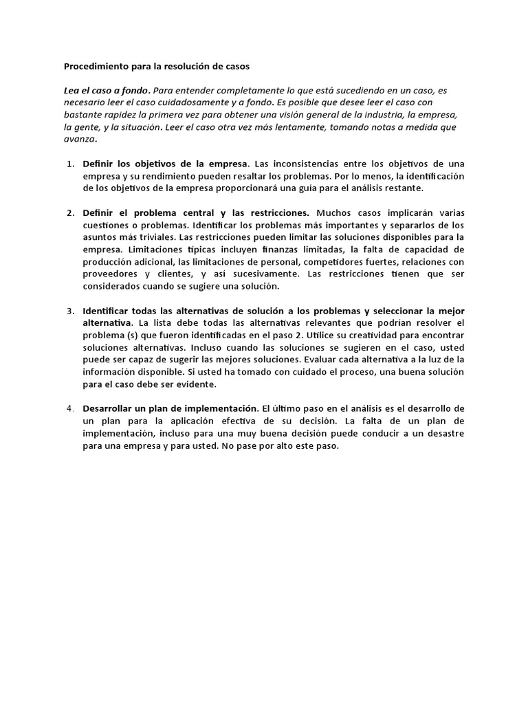 Procedimiento Simplificado para La Resolución de Casos | PDF | Crecimiento personal y ...