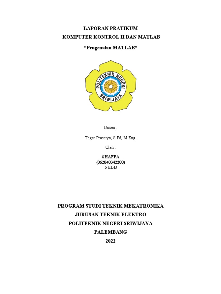 Laporan Pengenalan Matlab. | PDF | Komputer
