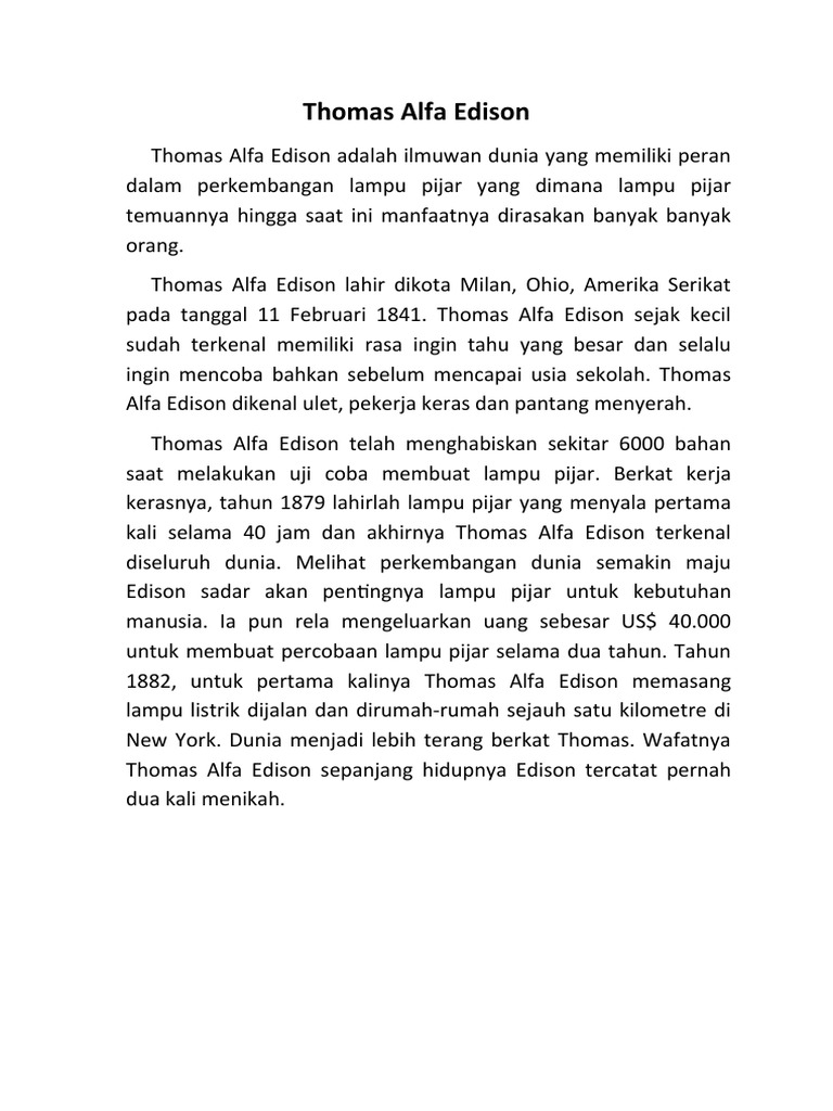 Thomas Alfa Edison | PDF