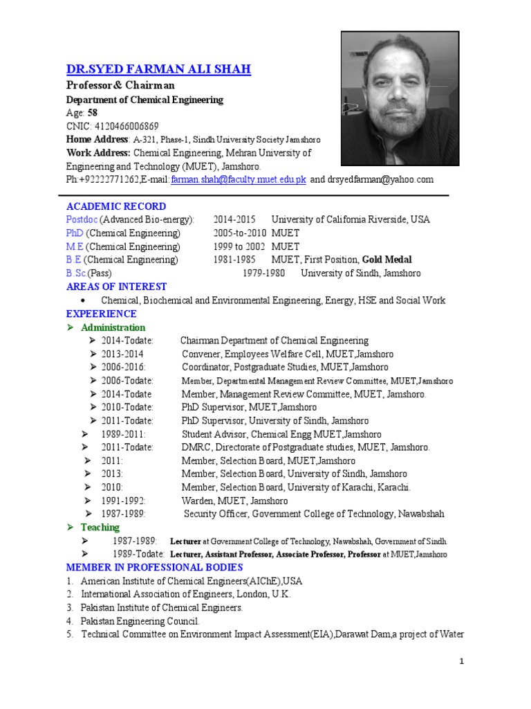 2.cv-Detailed DR Syed Farman Ali Shah-Updated March 2018 | PDF ...