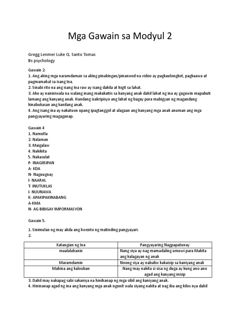 Sagot Sa Modyul 2 | PDF