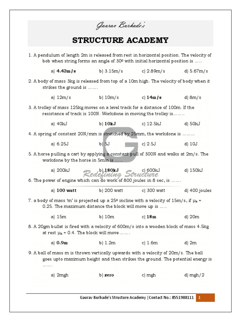 Gaurav Burhade's Mechanics Problems and Solutions | PDF | Collision | Momentum