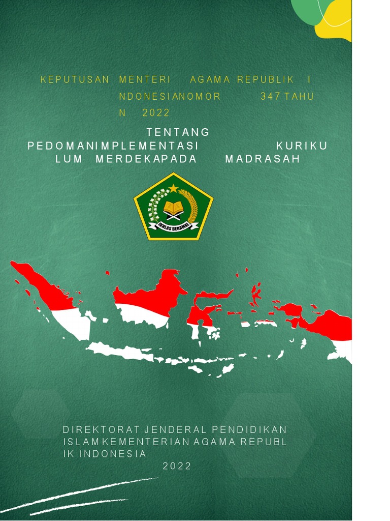 0.2. Kma No 347 Tahun 2022 TTG Pedoman Implementasi Kurikulum Merdeka Pada Madrasah | PDF
