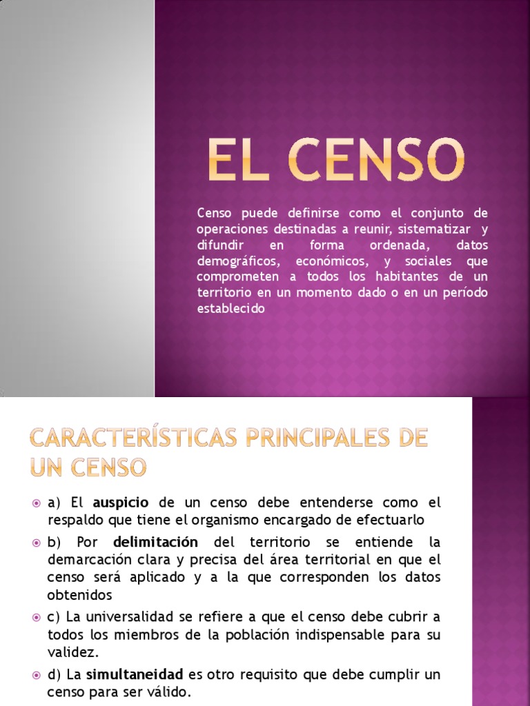 El Censo Presentación | PDF | Estadísticas | Censo