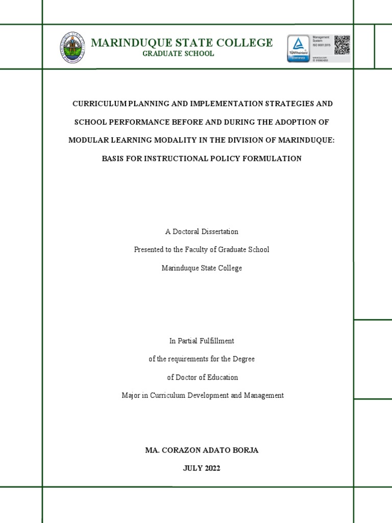 Cathy Borja's Curriculum Research Insights | PDF | Thesis | Science