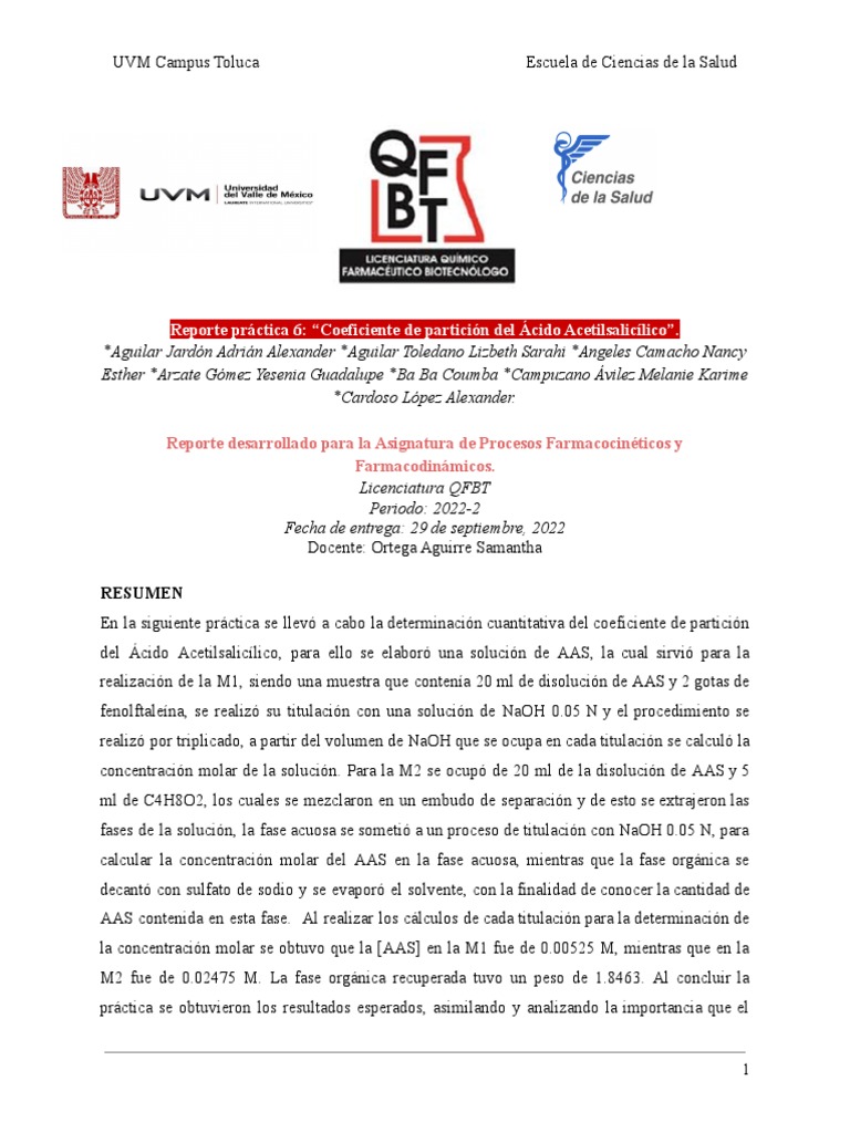 Coeficiente de Partición del AAS | PDF | Valoración | Química