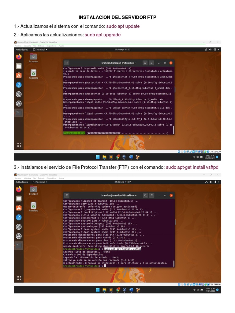 Instalacion Del Servidor FTP 2 | PDF | Protocolo de transferencia de archivos | Software utilitario