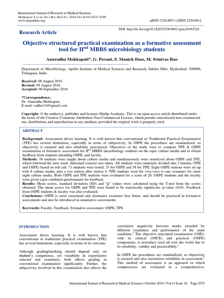 Ospe Article 2 | PDF | Educational Assessment | Test (Assessment)
