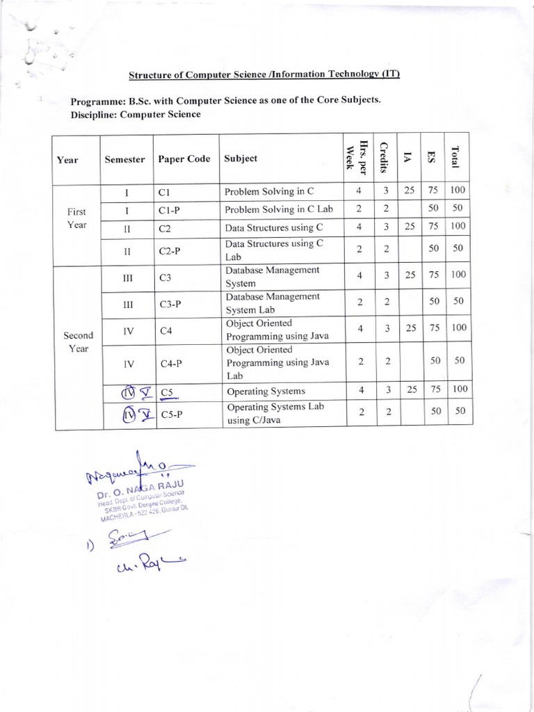 B.Sc. Computer Science Syllabus Overview | PDF | Method (Computer ...
