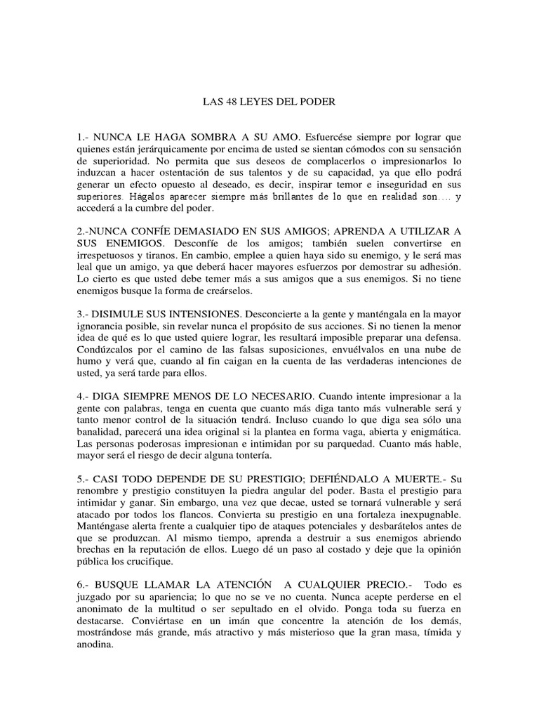 Las 48 Leyes Del Poder | PDF