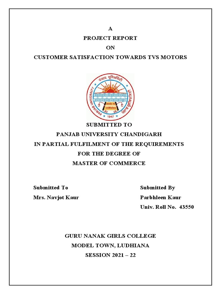 Customer satsifaction towards TVS Motors | PDF | Motorcycle | Sampling ...