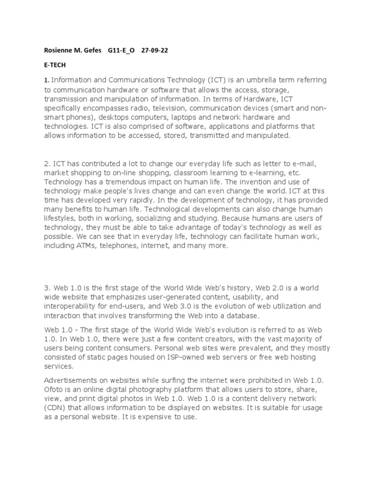 Etech G11 | PDF | World Wide Web | Internet & Web