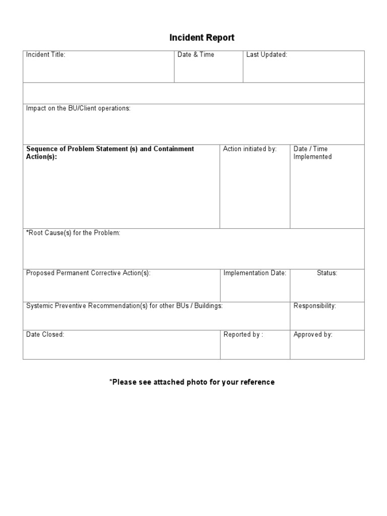 Comprehensive Incident Report Template | PDF | Technology & Engineering