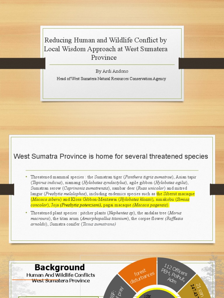 Reducing Human and Wildlife Conflict by Local Wisdom Fix | PDF