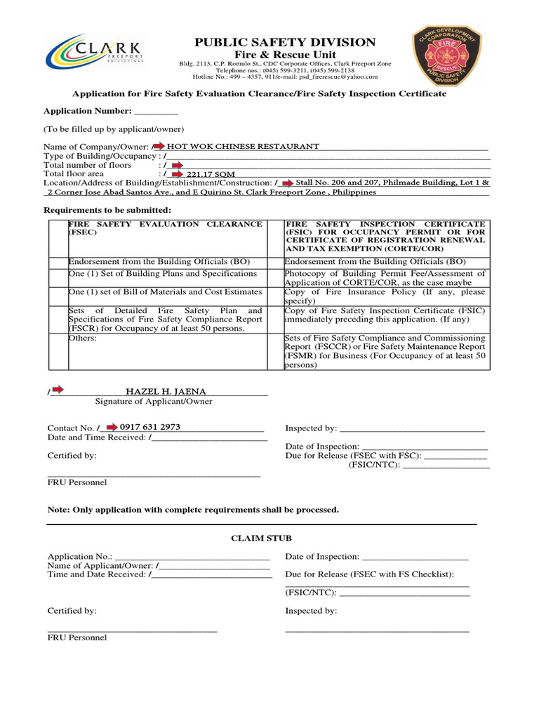 Fsec & Fsic Application Form 2020 | PDF | Fire Safety | Safety