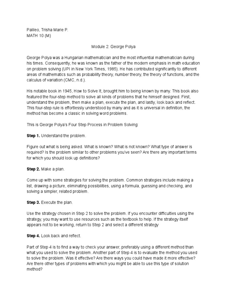 George Polya | Download Free PDF | Mathematics | Mathematician