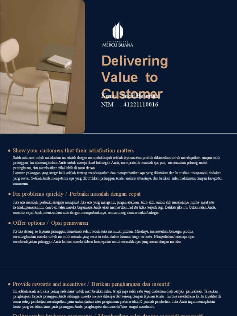 Delivering Value To Customer | PDF