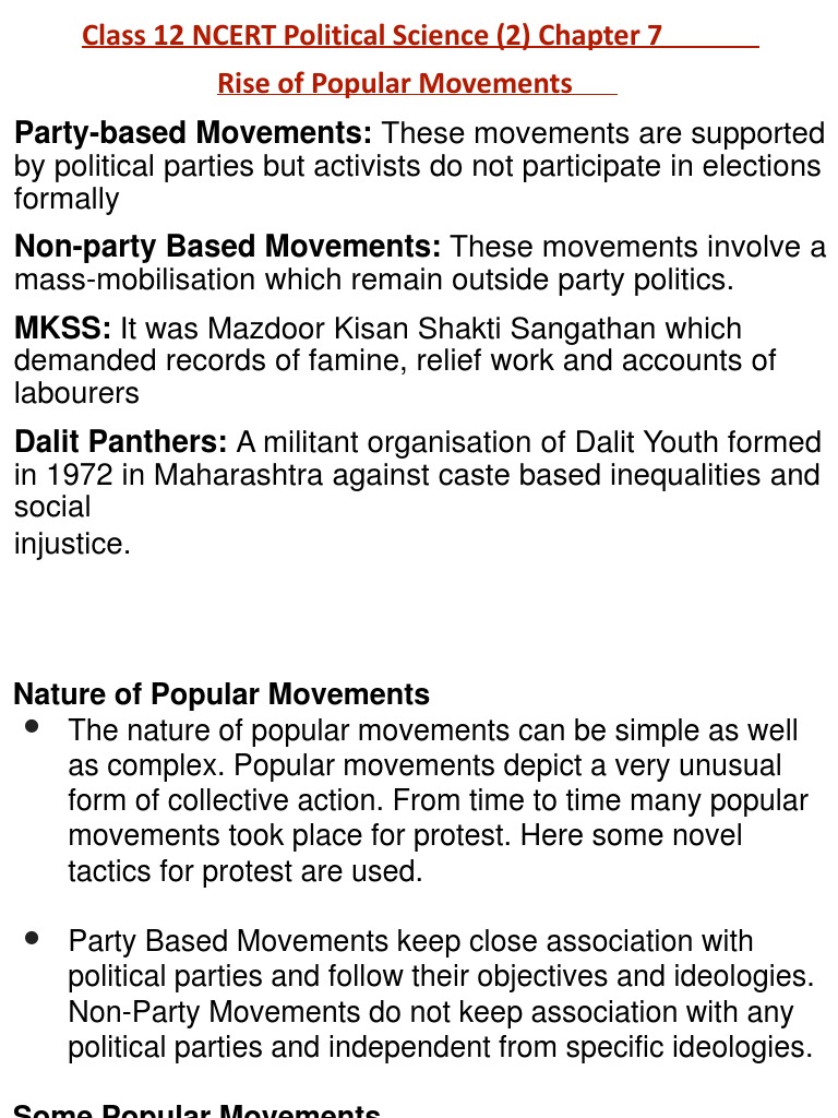 Class 12 NCERT Political Science (2) Chapter 7 | PDF | Dalit