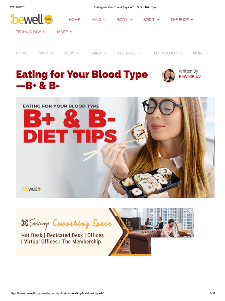Eating For Your Blood Type - B+ & B - Diet Tips | PDF | Foods | Diet ...