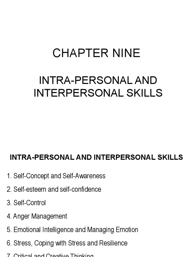 Chapter 9, 10, & 11 Intrapersonal, Academic, & Social Life Skills | Download Free PDF ...