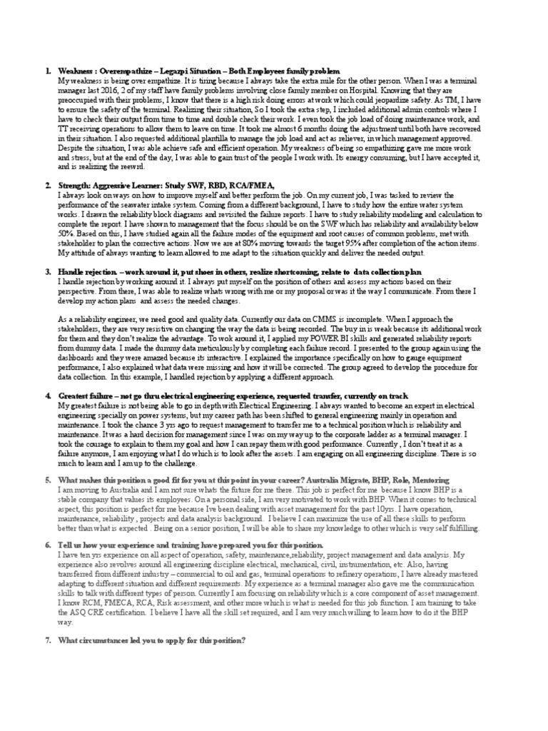 Interview Questions | PDF | Reliability Engineering | Mentorship