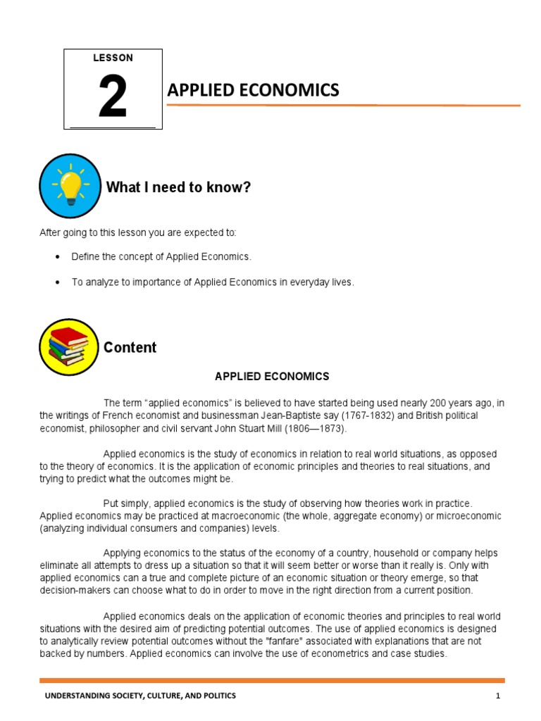 Understanding Applied Economics Basics | PDF | Economics | Econometrics