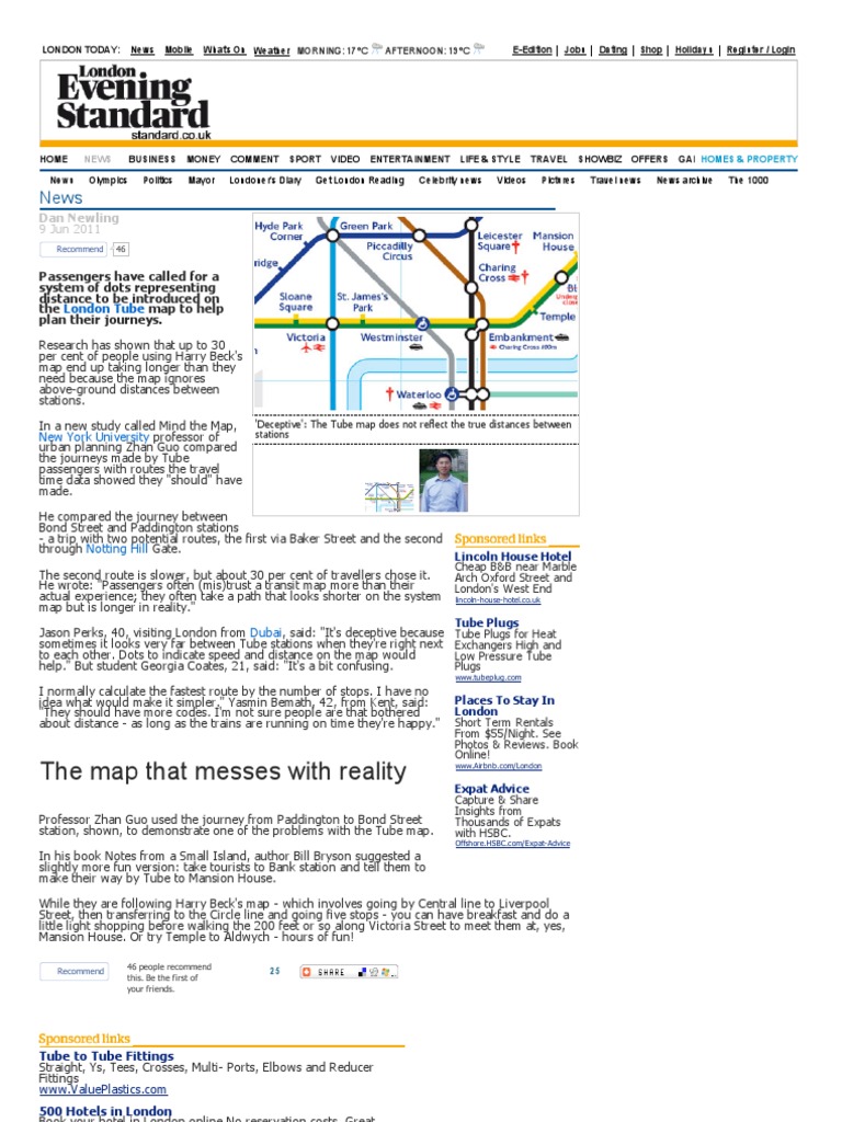 Tube Map Adds To Journey Times - News | PDF | Transport | Road Transport