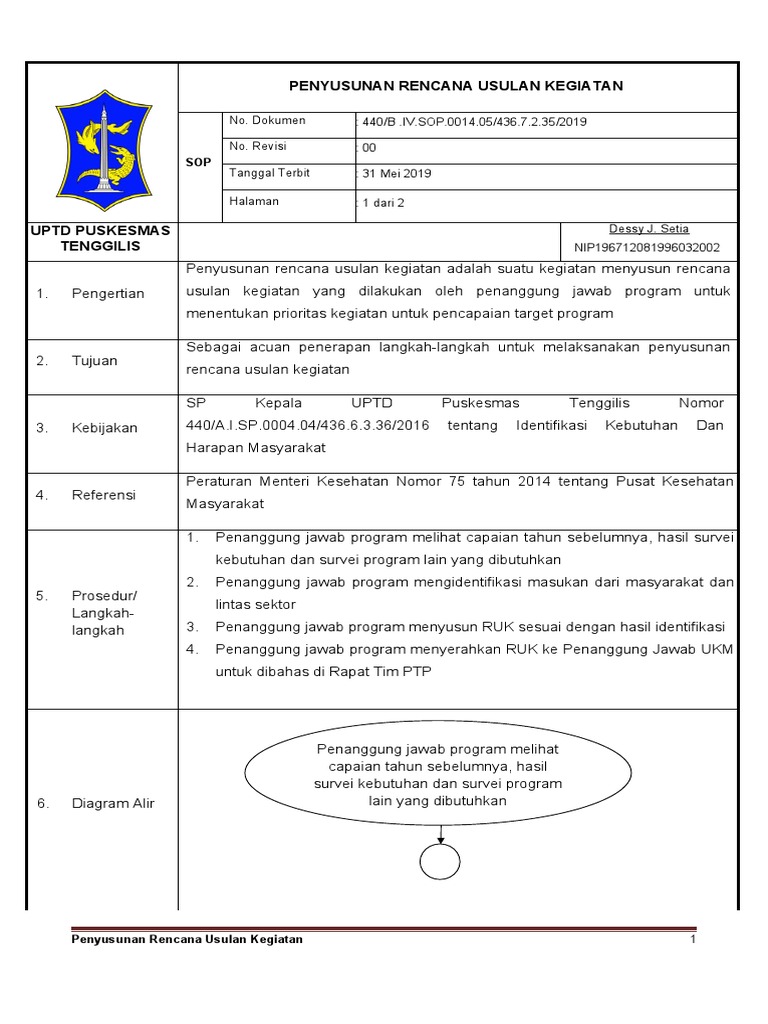 14-Sop Penyusunan Rencana Usulan Kegiatan | PDF
